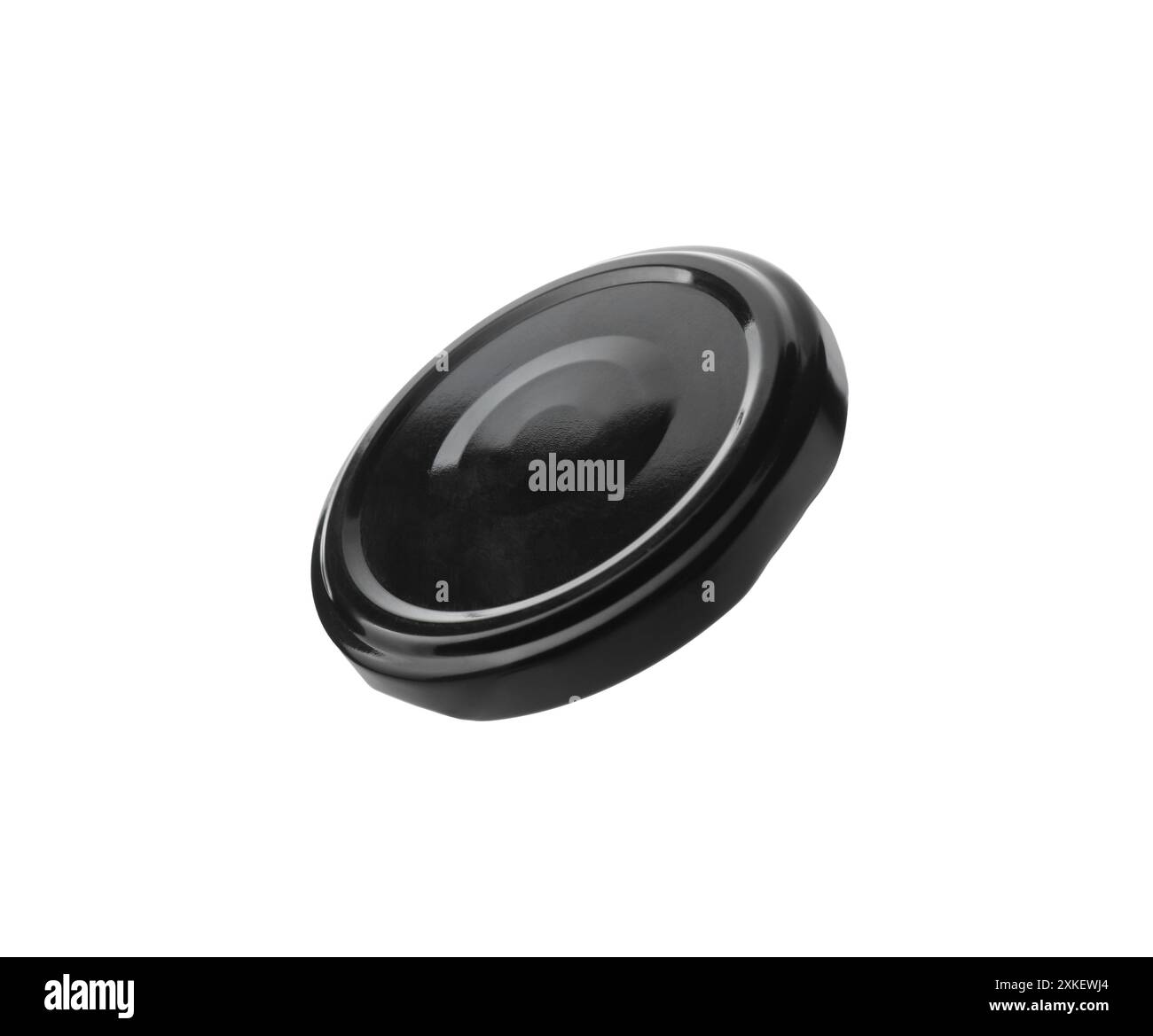 One black jar lid isolated on white Stock Photo - Alamy