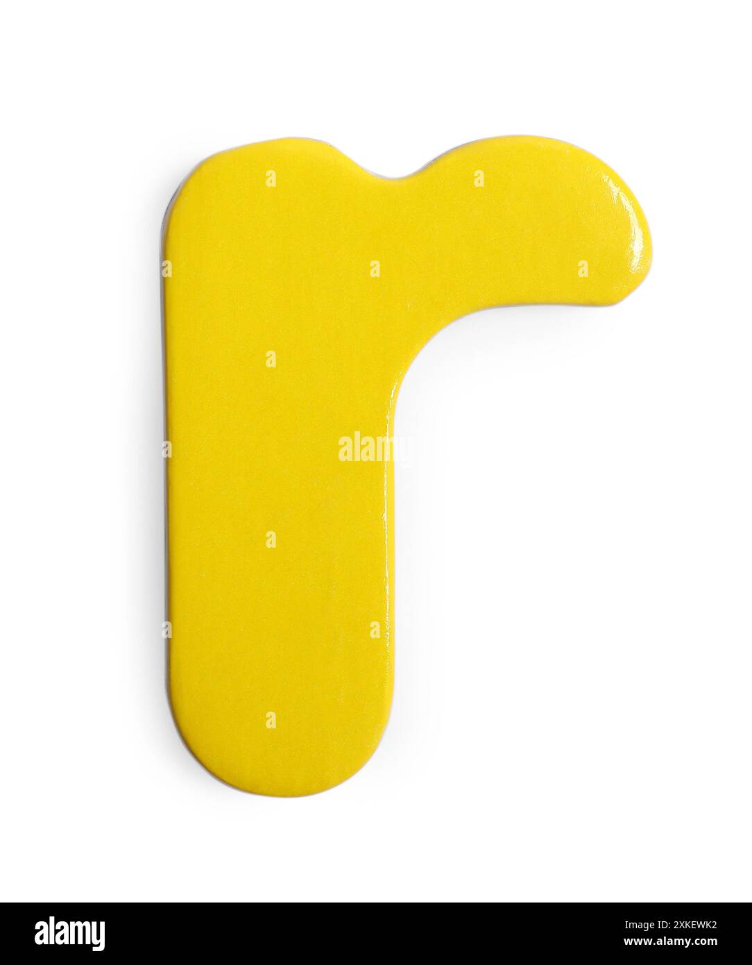Yellow magnetic letter R isolated on white, top view. Alphabet Stock ...
