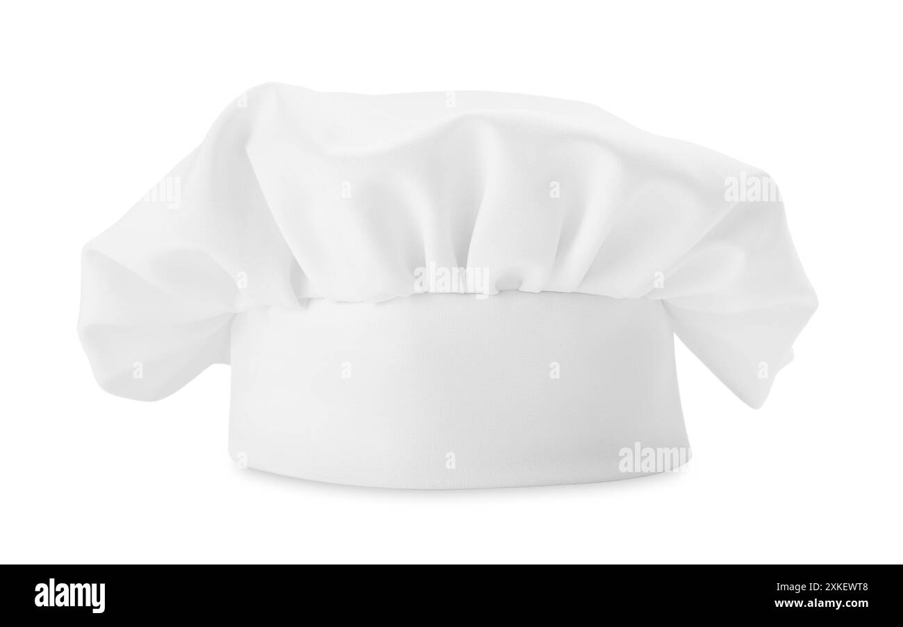 One new chef's toque isolated on white Stock Photo - Alamy