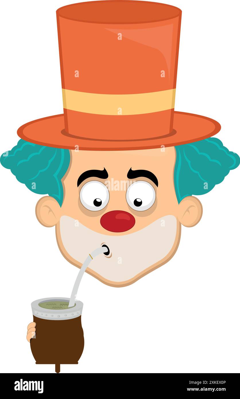 vector illustration face character clown cartoon drinking the classic ...