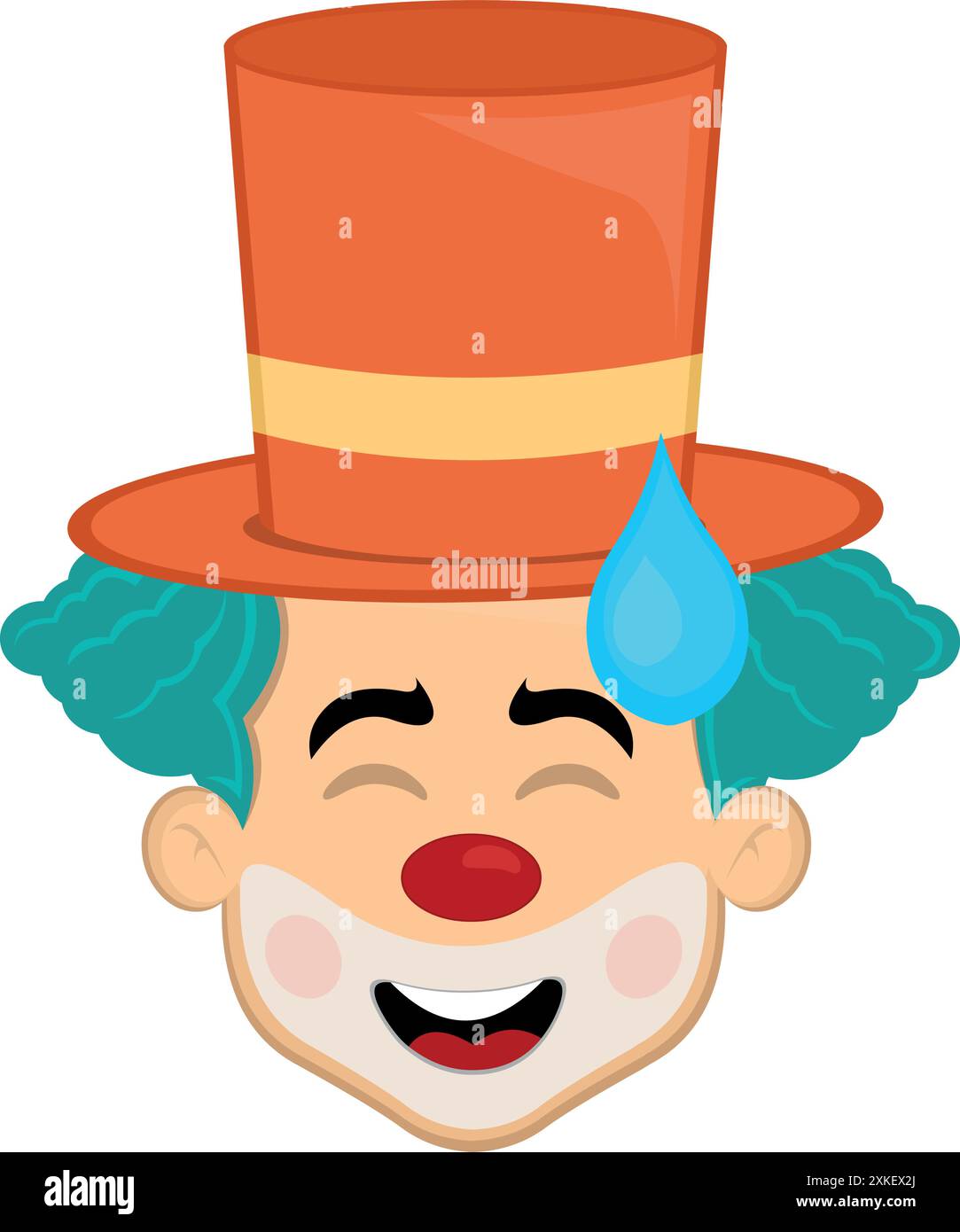 vector illustration face character clown cartoon, with an expression of ...
