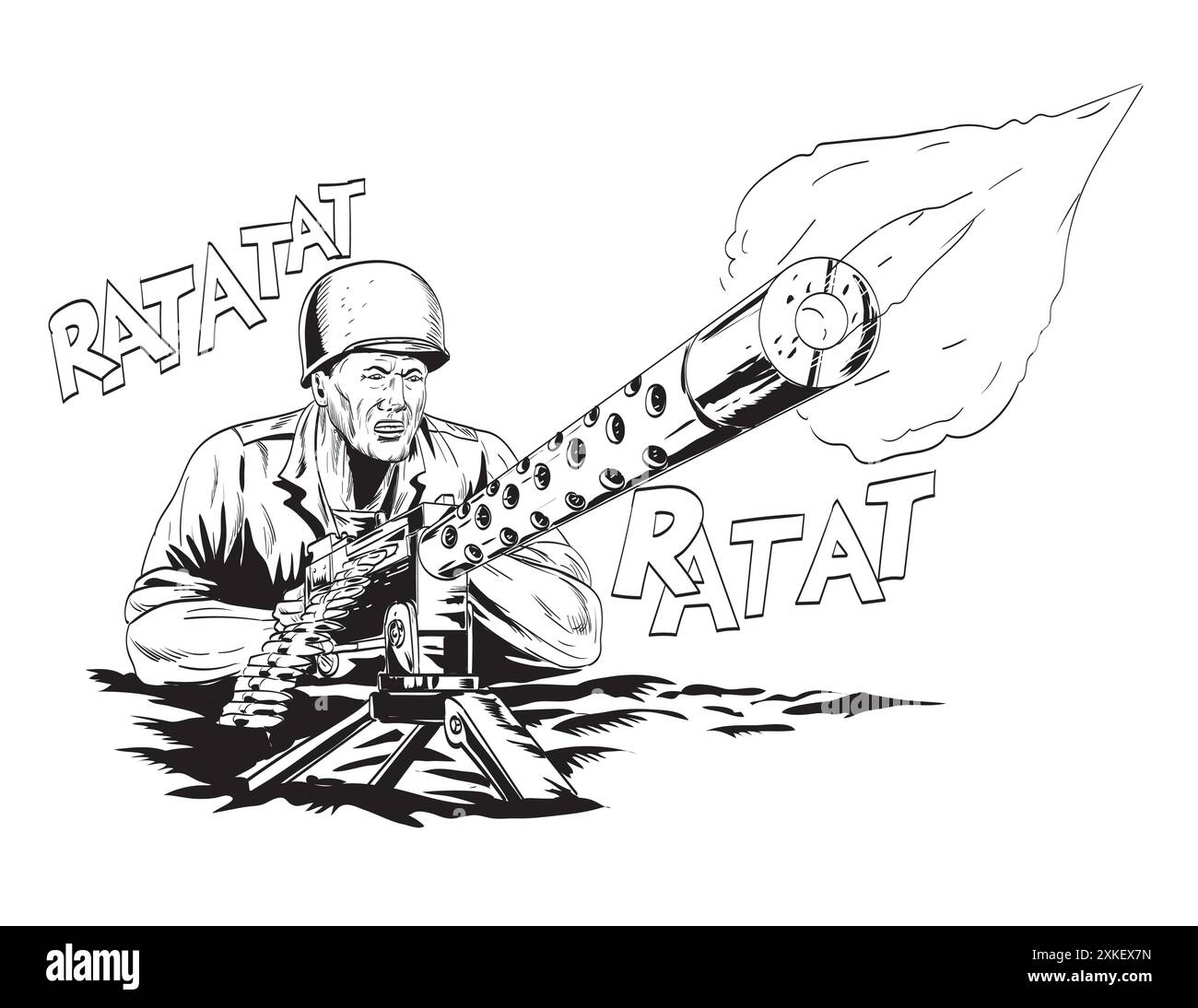 Ww2 soldier and gun Stock Vector Images - Alamy