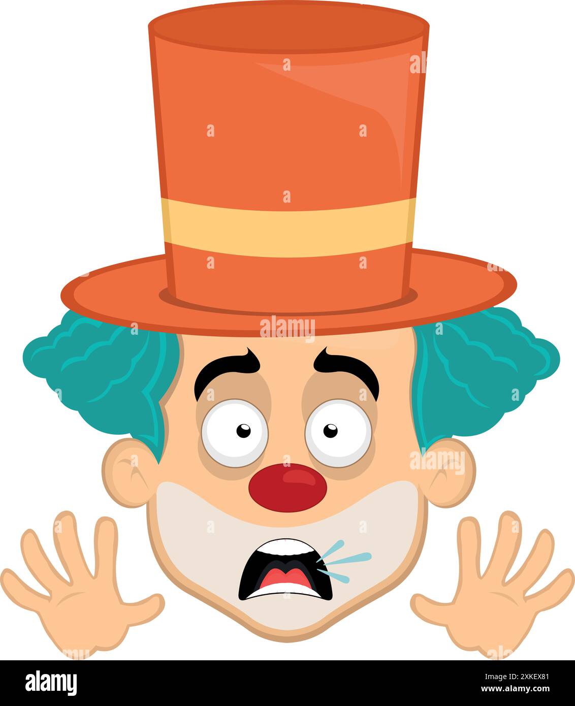 vector illustration face character clown cartoon, with an expression of scare and horror Stock ...