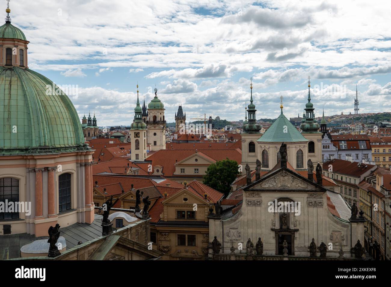 The Prague Skyline from a Tower Stock Photo - Alamy