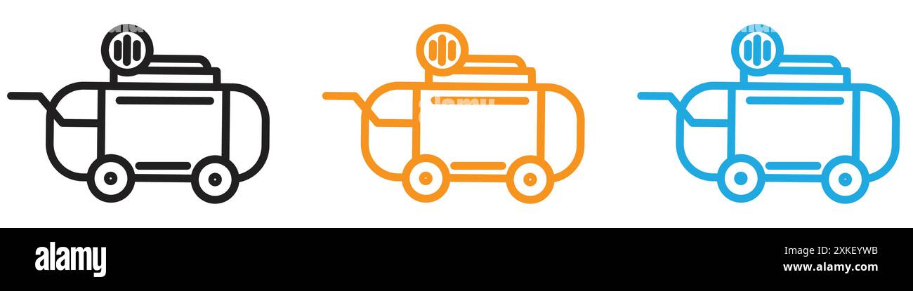 Air compressor pump icon vector logo set collection or bundle pack ...