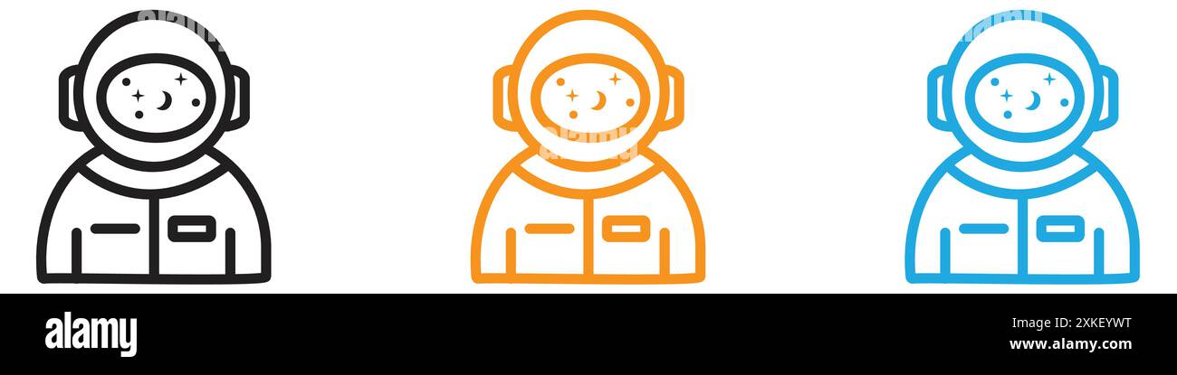 Astronaut or cosmonaut icon vector logo set collection or bundle pack ...