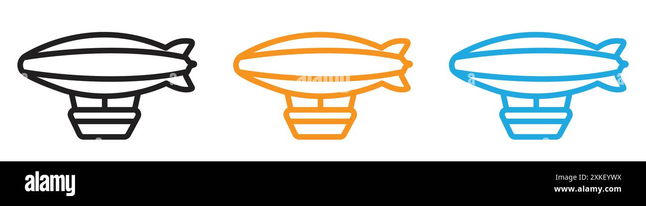 Airship icon vector logo set collection or bundle pack group Stock ...