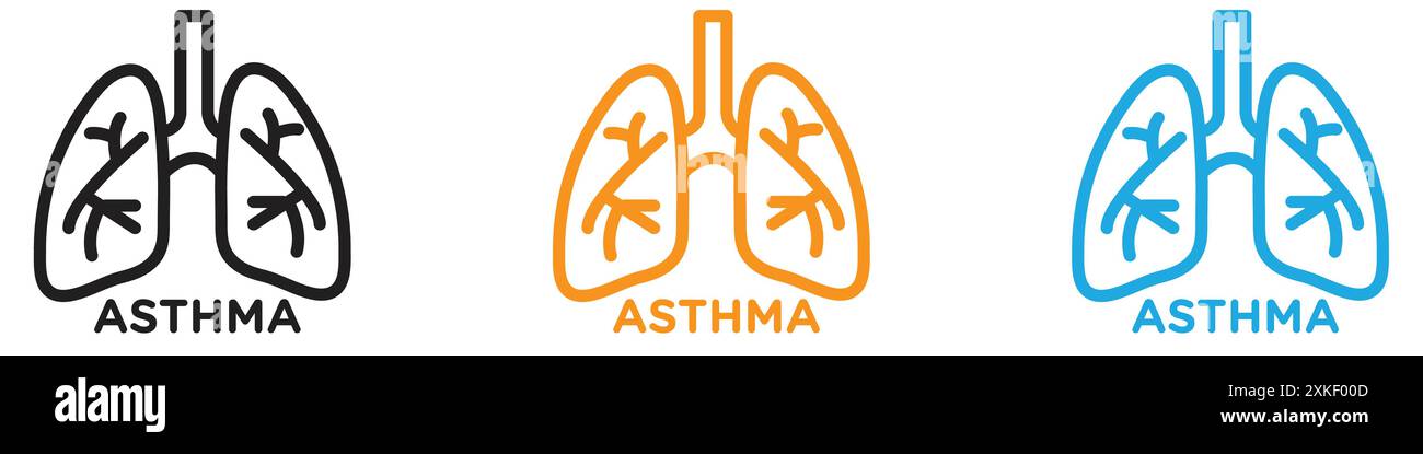 Asthma icon vector logo set collection or bundle pack group Stock ...