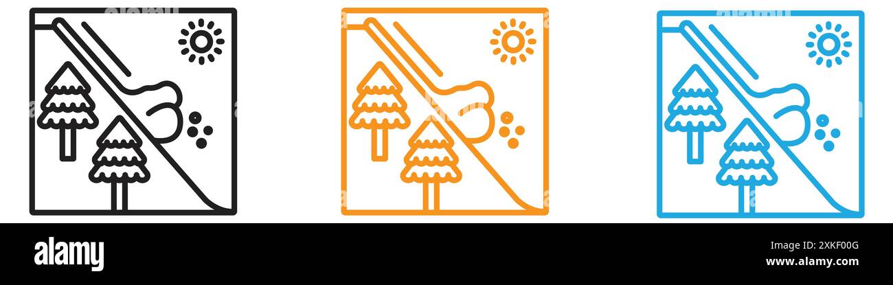 avalanche icon vector logo set collection or bundle pack group Stock ...