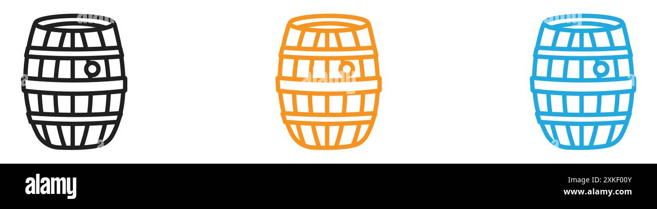 Barrel of beer icon vector logo set collection or bundle pack group ...