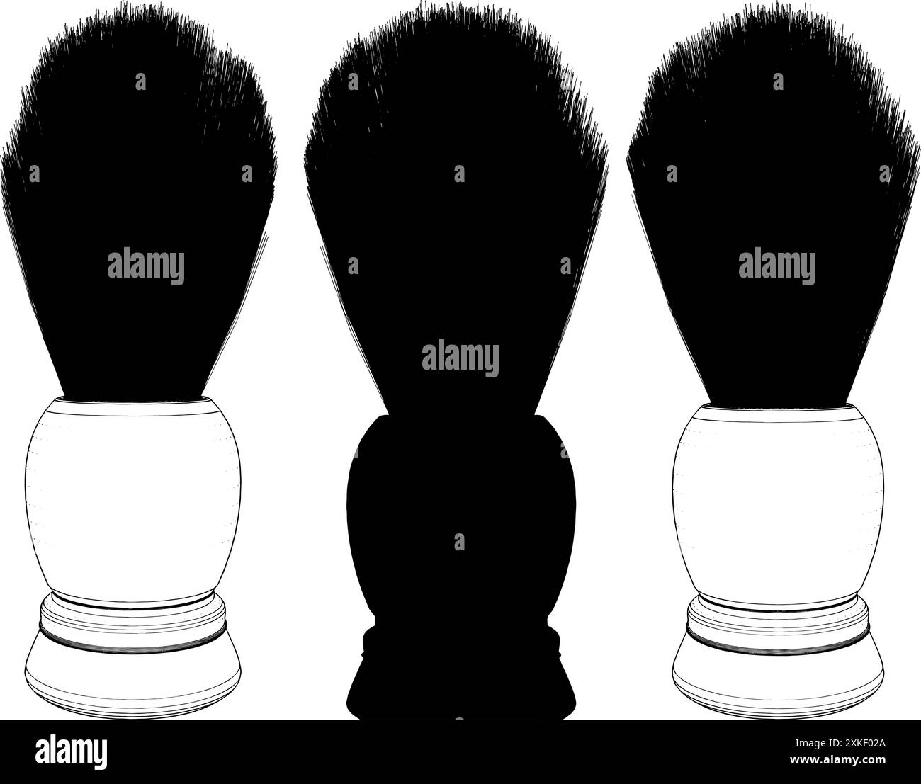Shaving Brush Vector. An Illustration Of a Retro Brush For Shaving ...