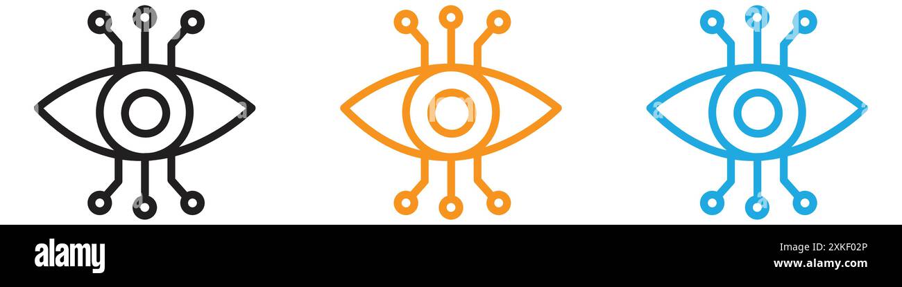 Bionic eye icon vector logo set collection or bundle pack group Stock ...