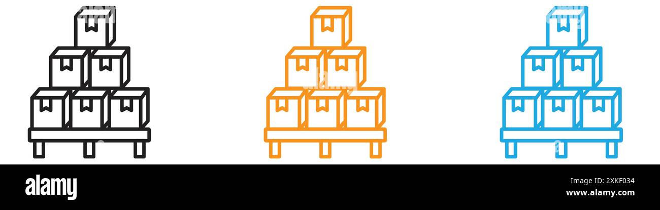 box on a pallet icon vector logo set collection or bundle pack group ...