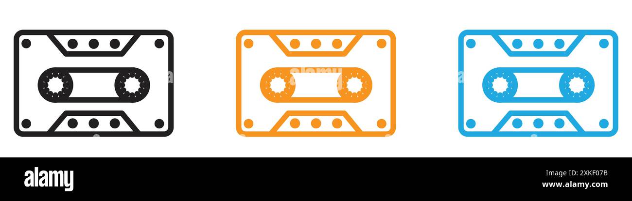 Cassette tape icon vector logo set collection or bundle pack group ...