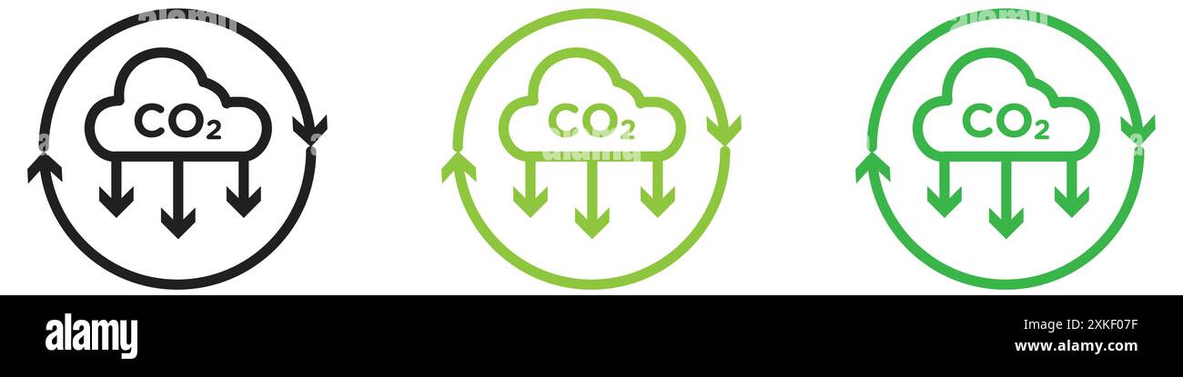 co2 gas carbon dioxide icon vector logo set collection or bundle pack ...