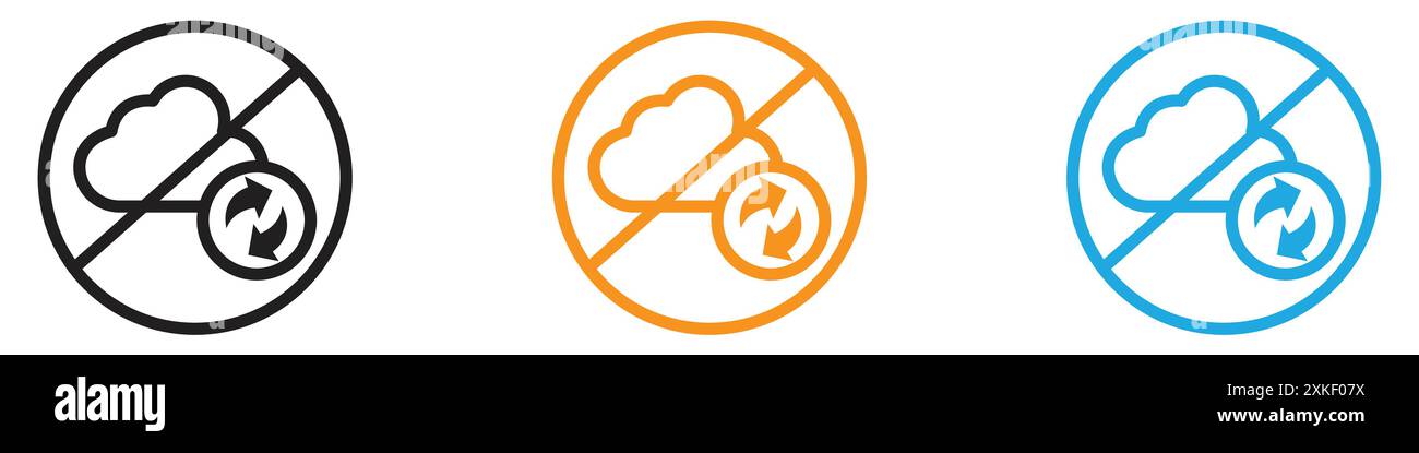 cloud sync disable icon vector logo set collection or bundle pack group ...