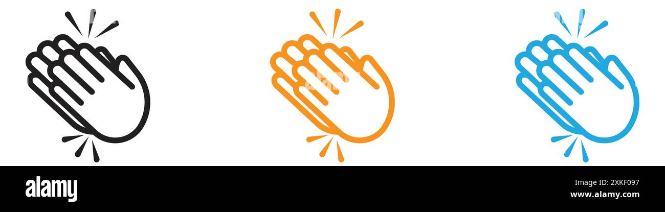 Clapping hand icon vector logo set collection or bundle pack group ...