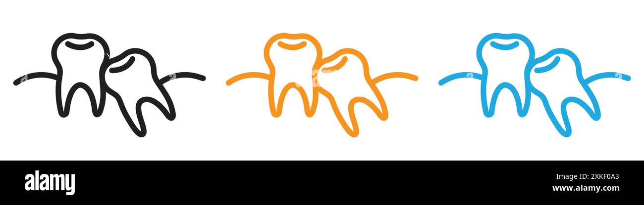 Crooked teeth icon vector logo set collection or bundle pack group ...