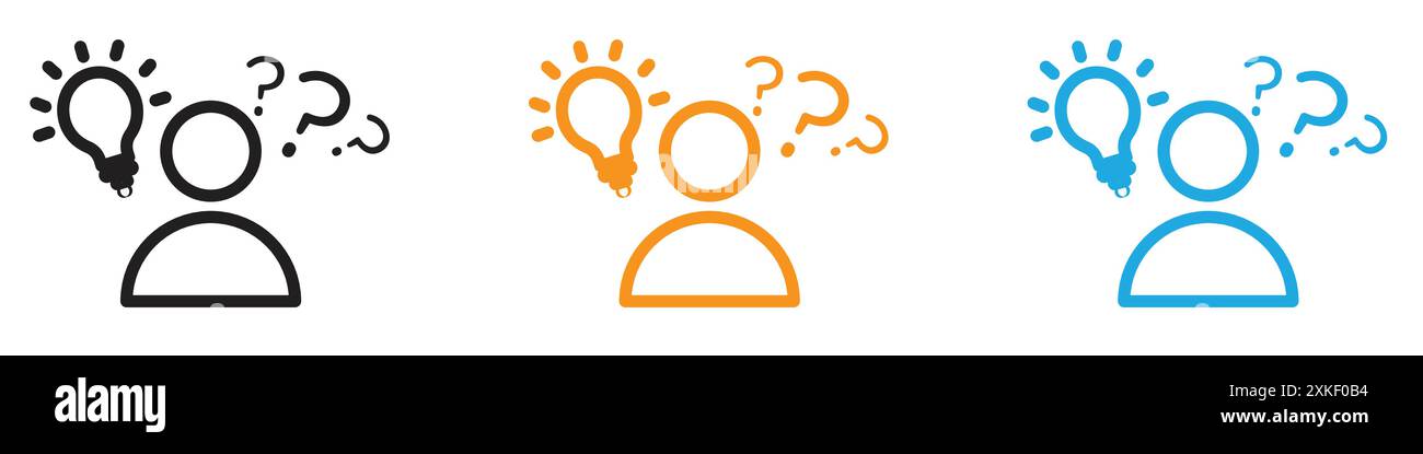 Curiosity icon vector logo set collection or bundle pack group Stock ...