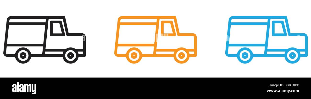 delivery truck icon vector logo set collection or bundle pack group ...