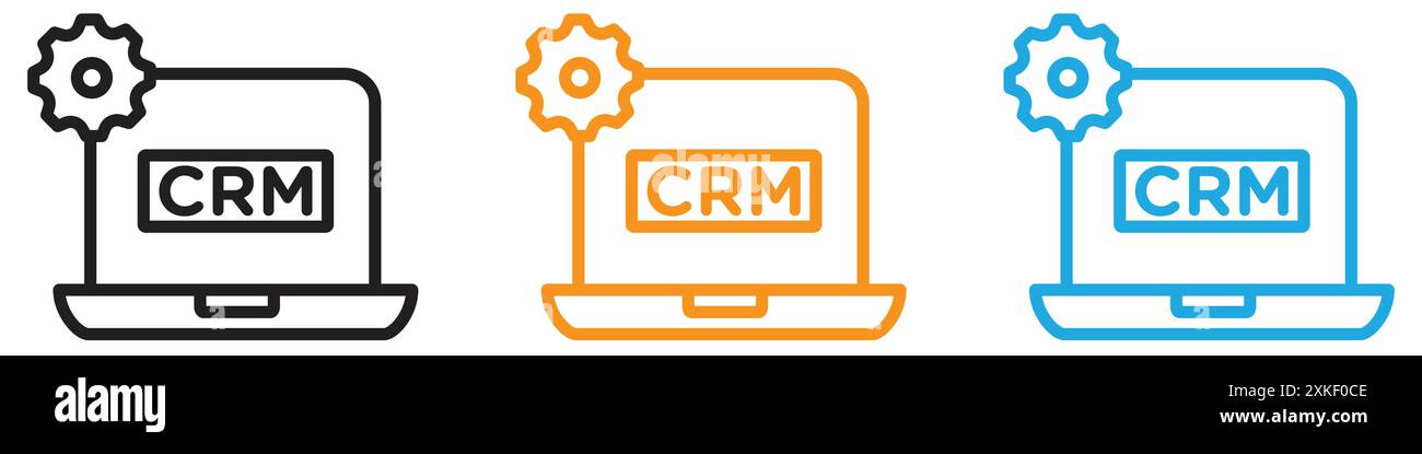 crm icon vector logo set collection or bundle pack group Stock Vector ...