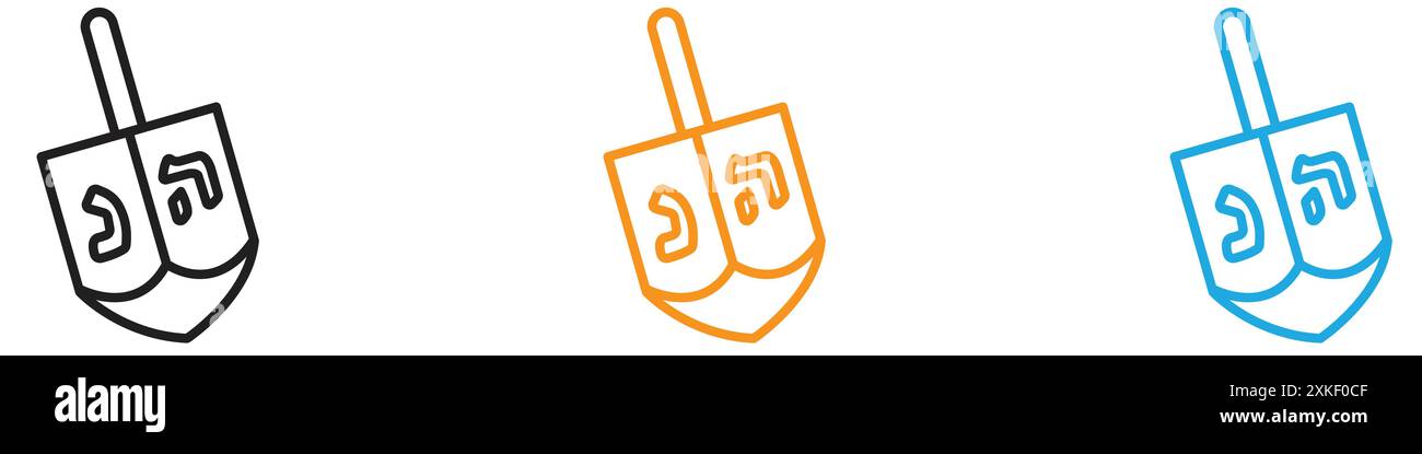dreidel icon vector logo set collection or bundle pack group Stock ...