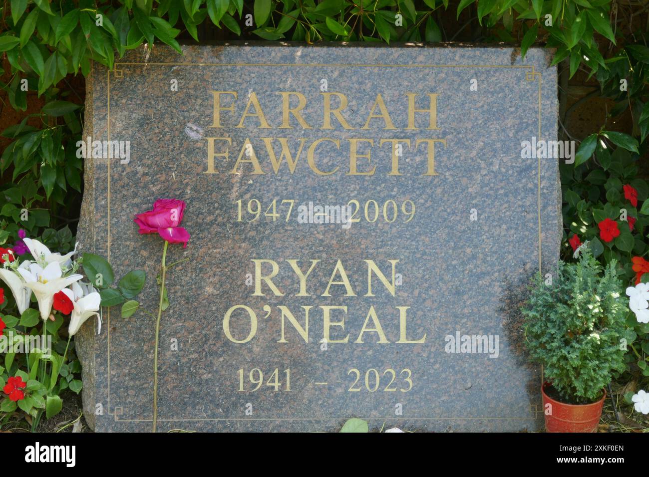 Los Angeles, California, USA 22nd July 2024 Actress Farrah Fawcett and Actor Ryan OÕNeal Graves ...