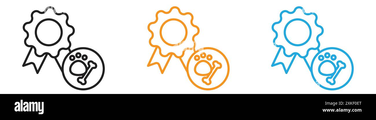 Dog competition icon vector logo set collection or bundle pack group ...