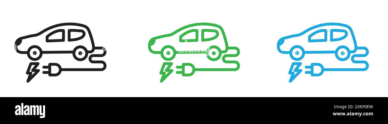 Electric vehicle icon vector logo set collection or bundle pack group ...