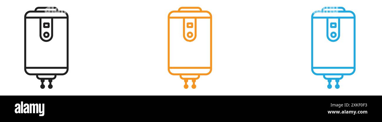 Electric heating boiler icon vector logo set collection or bundle pack ...
