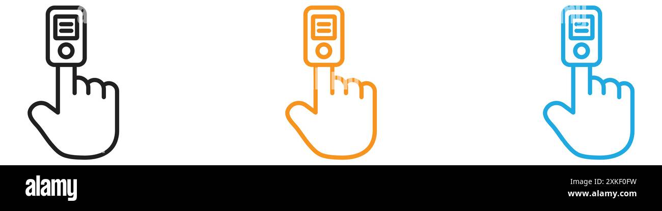 Fingertip pulse oximeter icon vector logo set collection or bundle pack ...