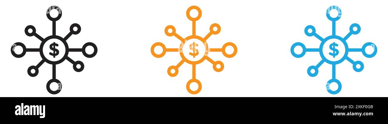 Financial Scheme icon vector logo set collection or bundle pack group ...