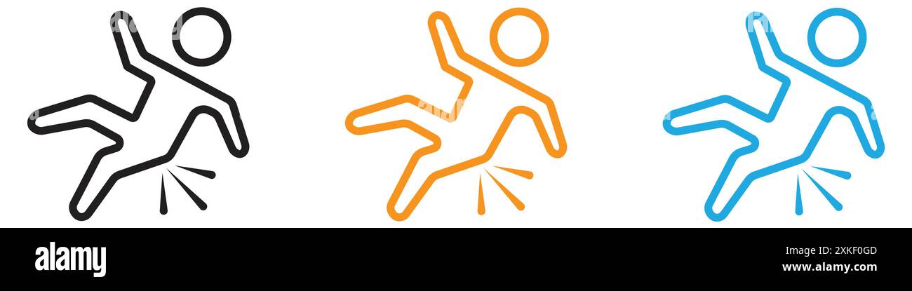 fall accident icon vector logo set collection or bundle pack group ...