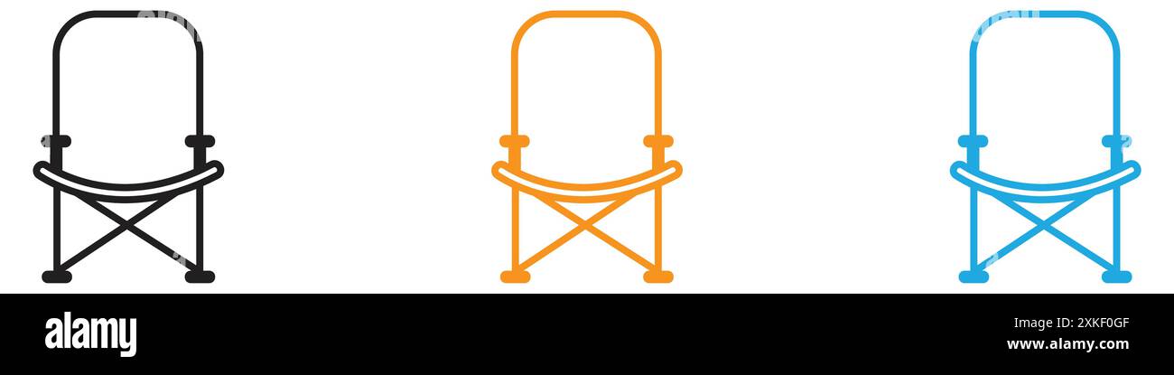 folding chair icon vector logo set collection or bundle pack group ...
