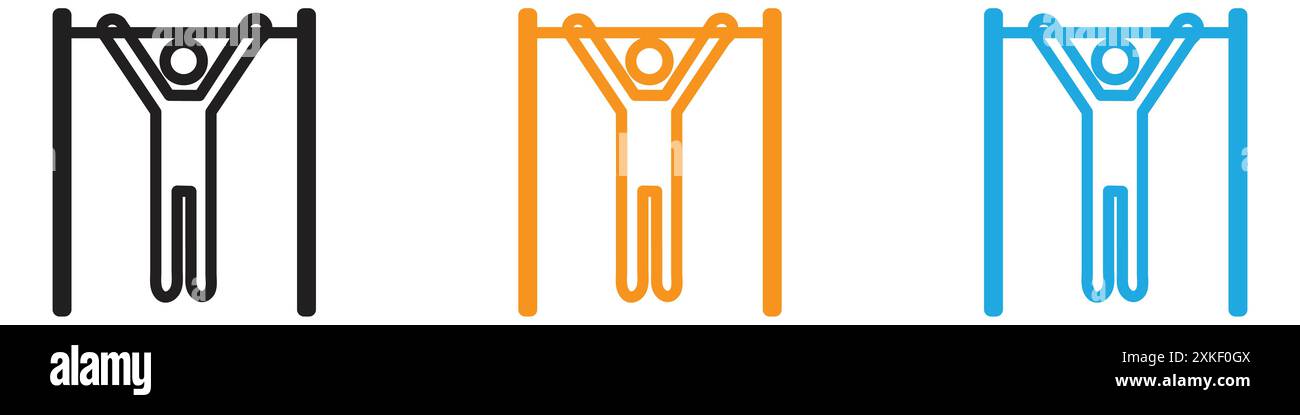 exercise hang bar icon vector logo set collection or bundle pack group ...