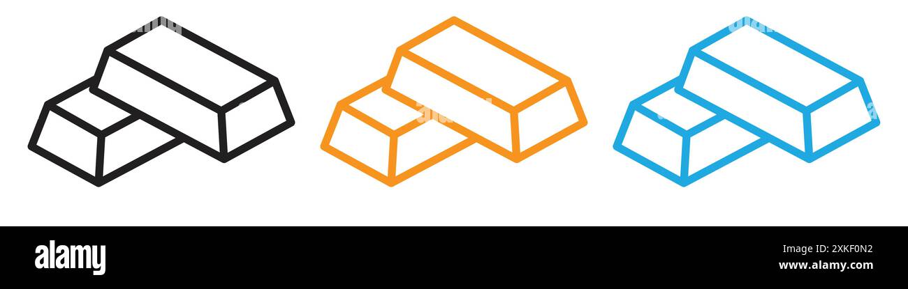 gold bars icon vector logo set collection or bundle pack group Stock Vector Image & Art - Alamy