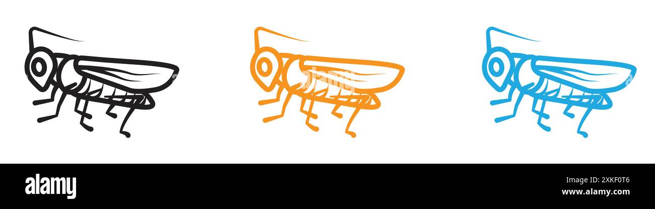 Grasshopper icon vector logo set collection or bundle pack group Stock ...