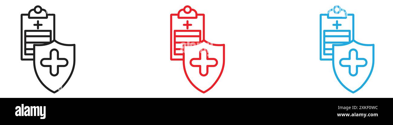 Health insurance icon vector logo set collection or bundle pack group ...