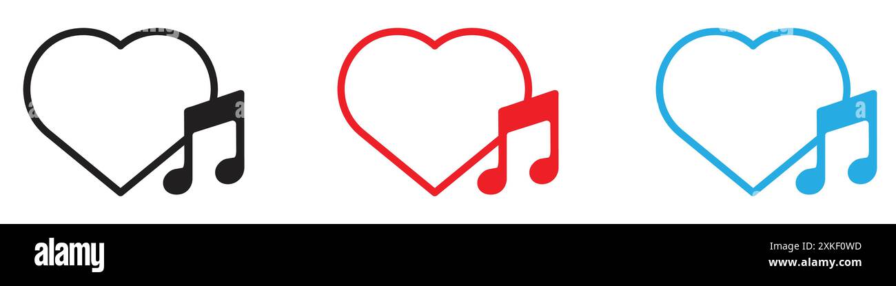 Heard heart note icon vector logo set collection or bundle pack group ...