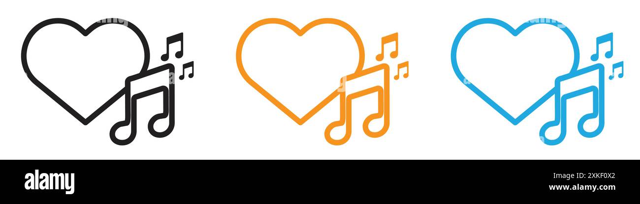 Heard heart note icon vector logo set collection or bundle pack group ...