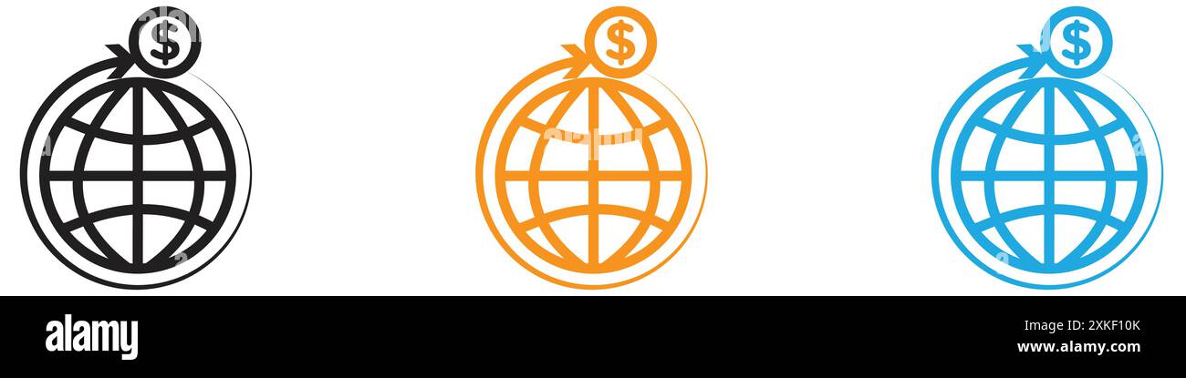 International money transfer icon vector logo set collection or bundle ...