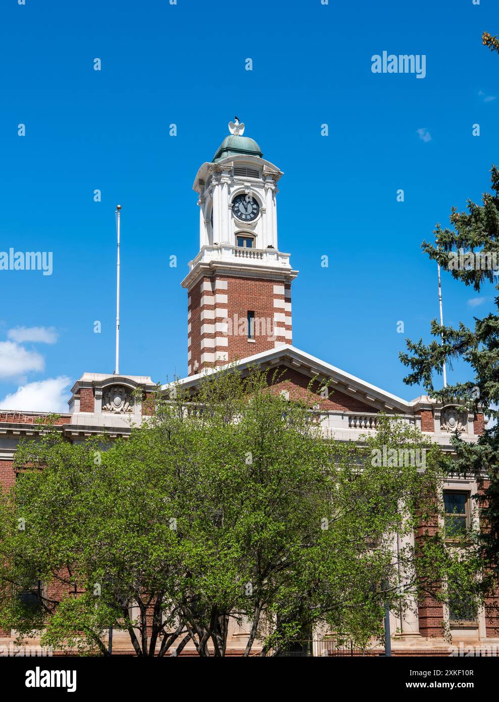 HIBBING, MN - 18 MAY 2024: City Hall Building with clock tower in ...