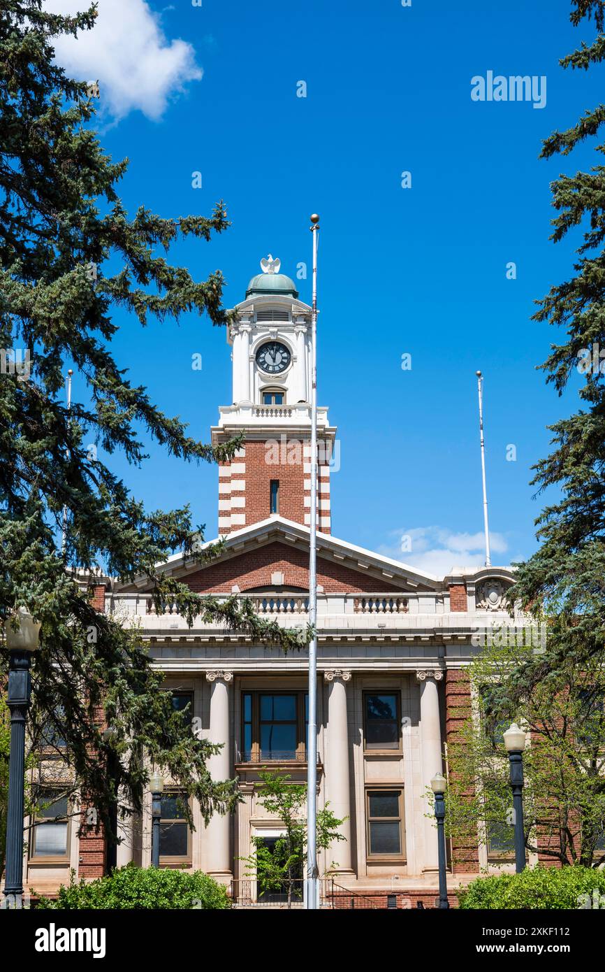 HIBBING, MN - 18 MAY 2024: City Hall Building with clock tower in ...