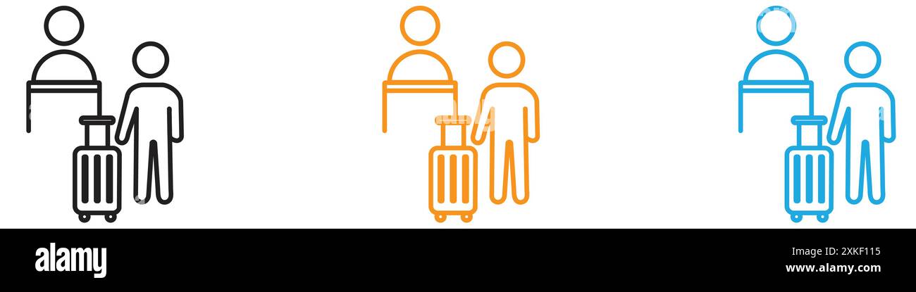 Hospitality industry icon vector logo set collection or bundle pack ...