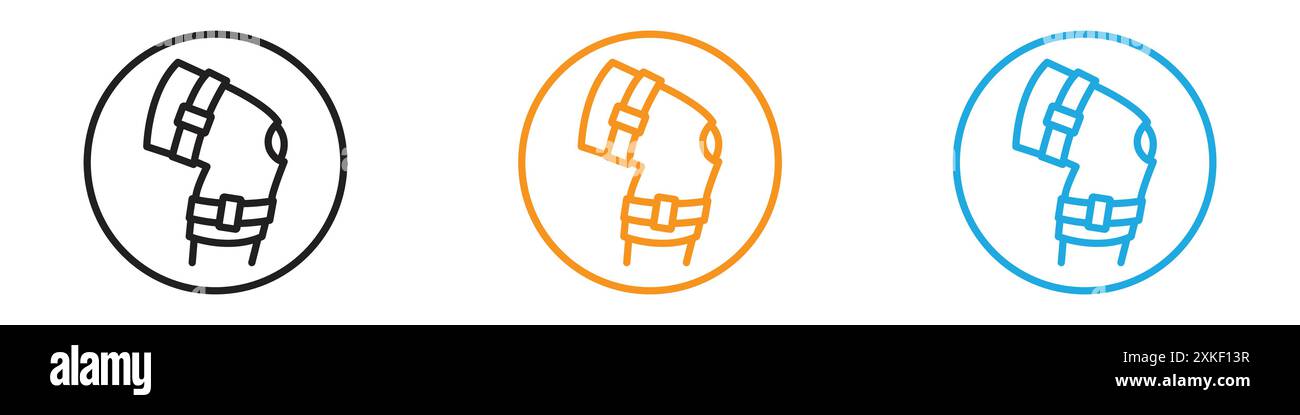 Knee Orthopedic Brace icon vector logo set collection or bundle pack ...