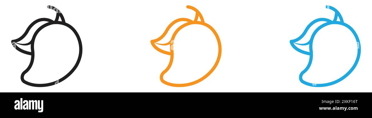 Mango icon vector logo set collection or bundle pack group Stock Vector ...