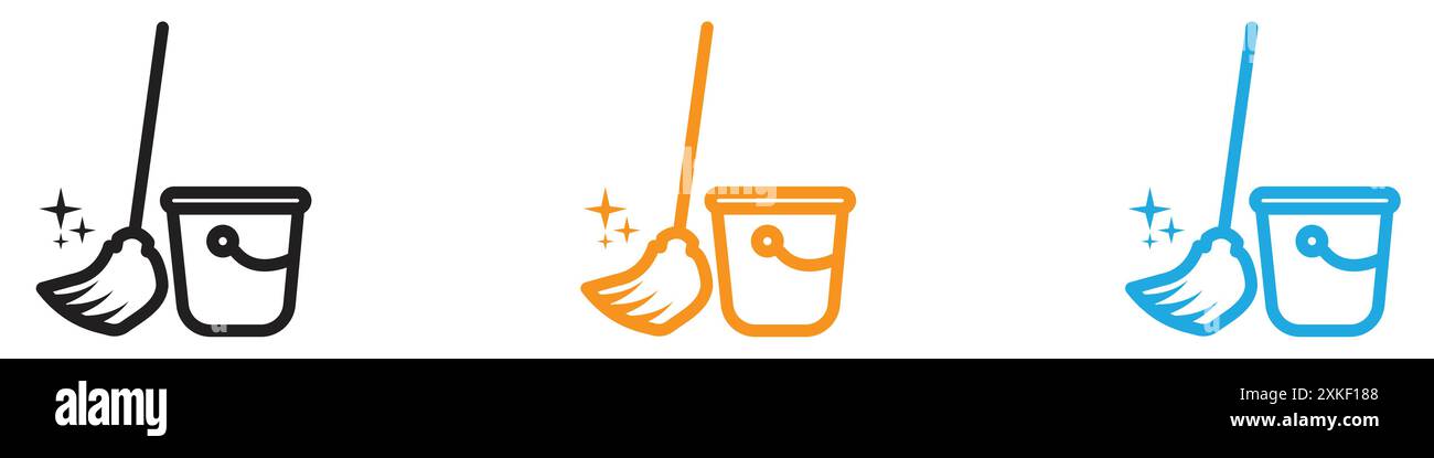 Mopping floors icon vector logo set collection or bundle pack group ...