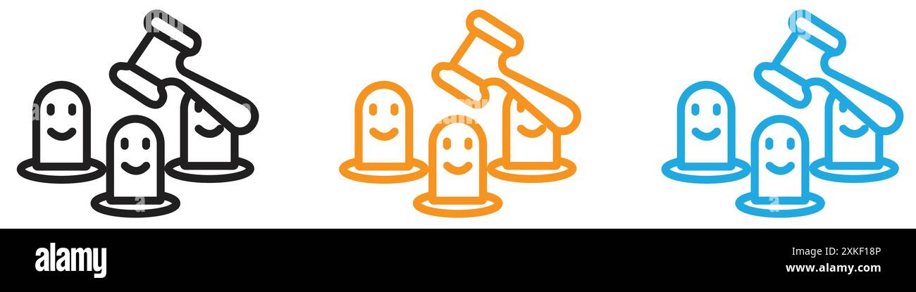 Mole Game Whack icon vector logo set collection or bundle pack group ...