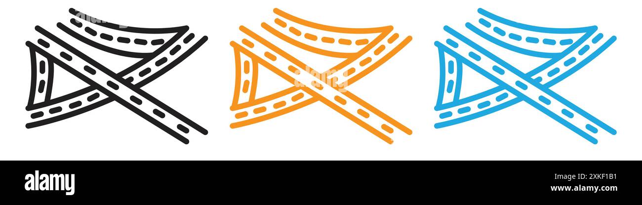 Multi level junction icon vector logo set collection or bundle pack group Stock Vector Image ...