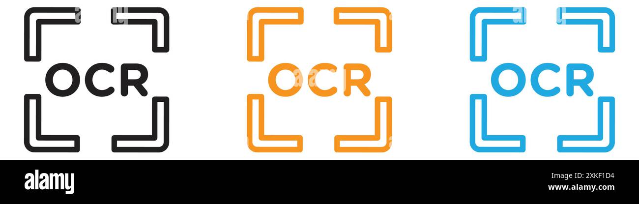 OCR icon vector logo set collection or bundle pack group Stock Vector ...